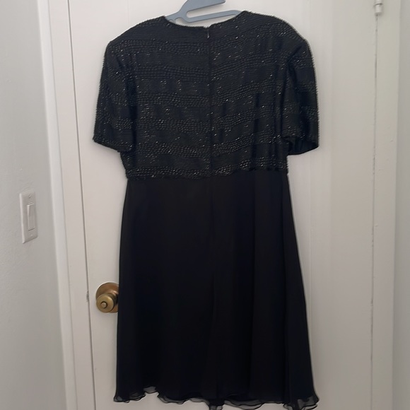 Talbots | Dresses | Talbots Mother Of The Bride Black Sequin Silk Dress ...